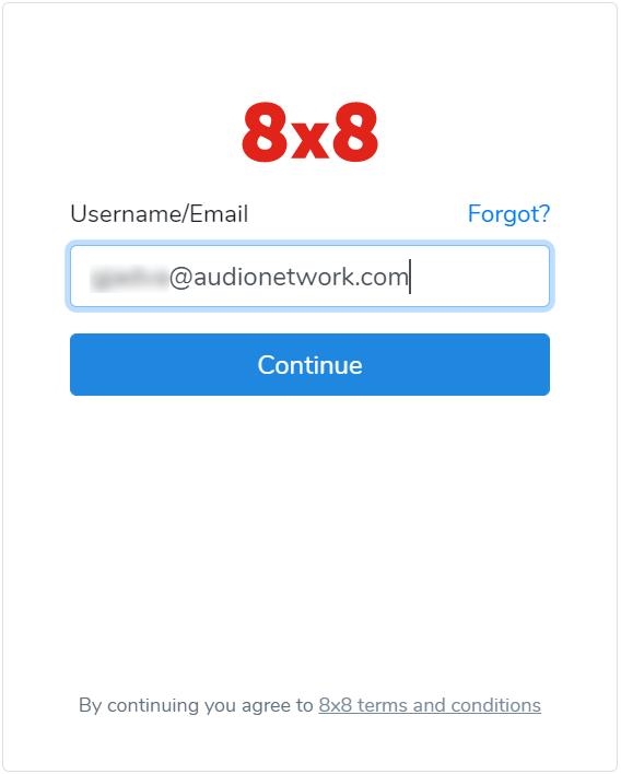 Signing into 8x8 Work – Audio Network