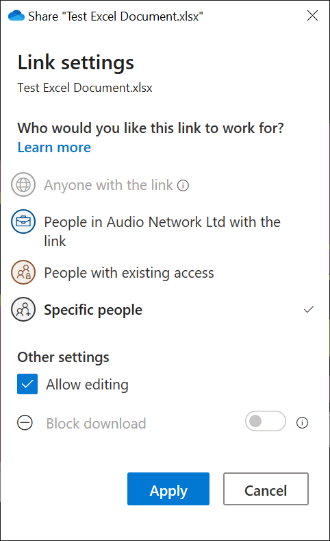 Create a Shareable Link in OneDrive – Audio Network